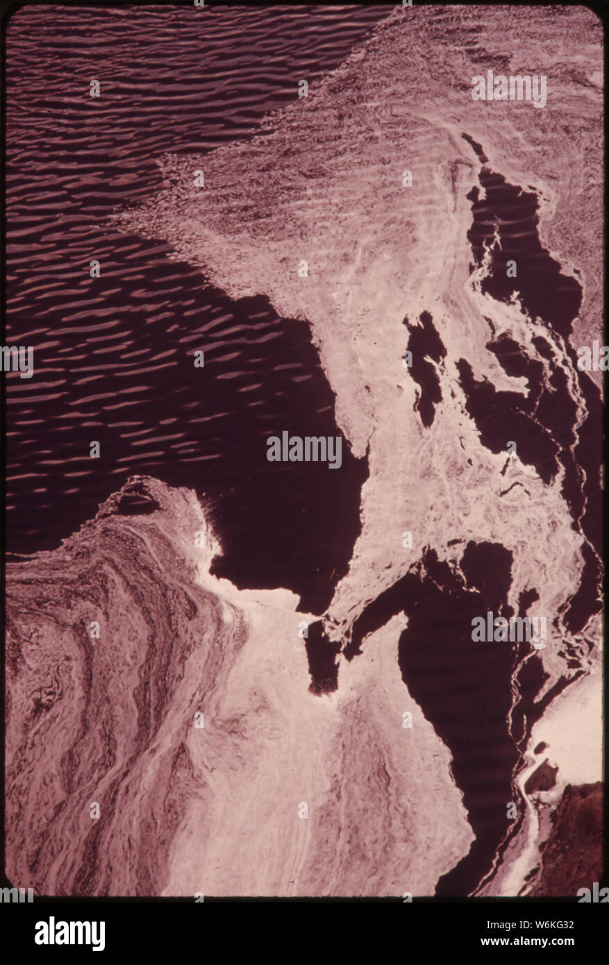 SCUM FORMS ON THE WISCONSIN RIVER NEAR THE MOSINEE PAPER COMPANY Stock ...