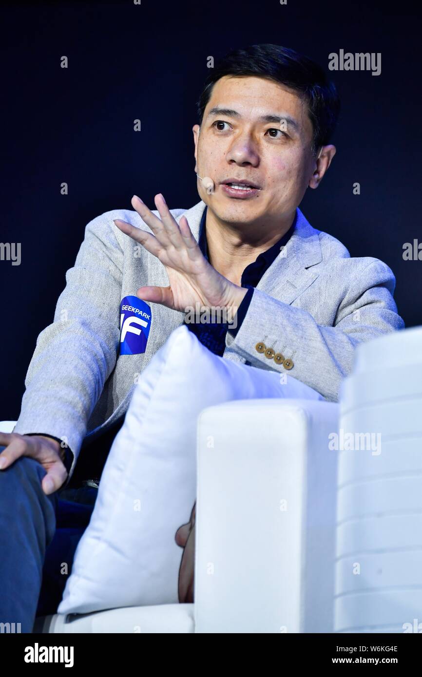 Robin Li Yanhong, Chairman and CEO of Baidu Inc., attends the 2018 ...