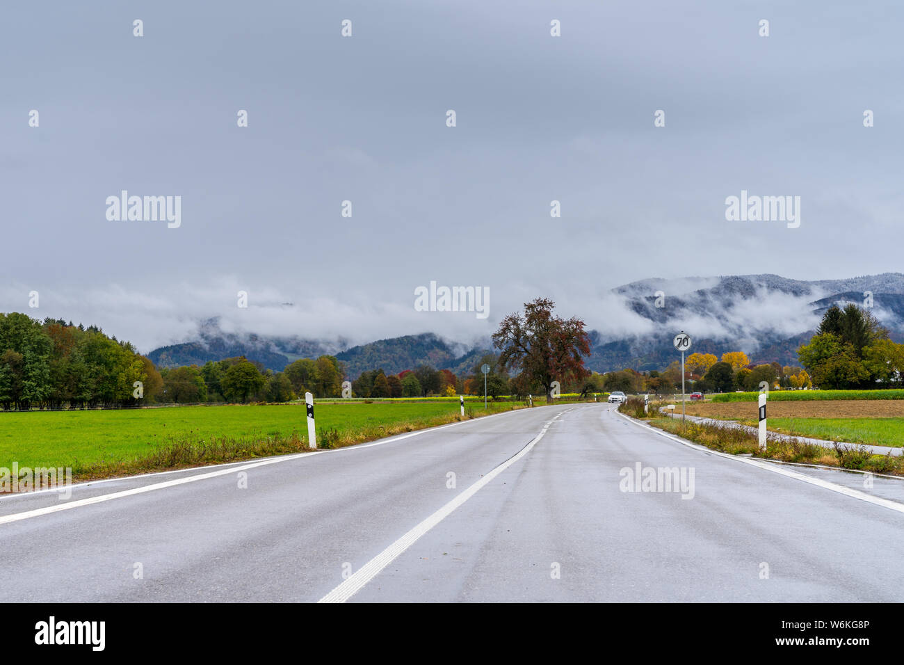 Germany, Highway alongside perfect black forest paradise landscape ...