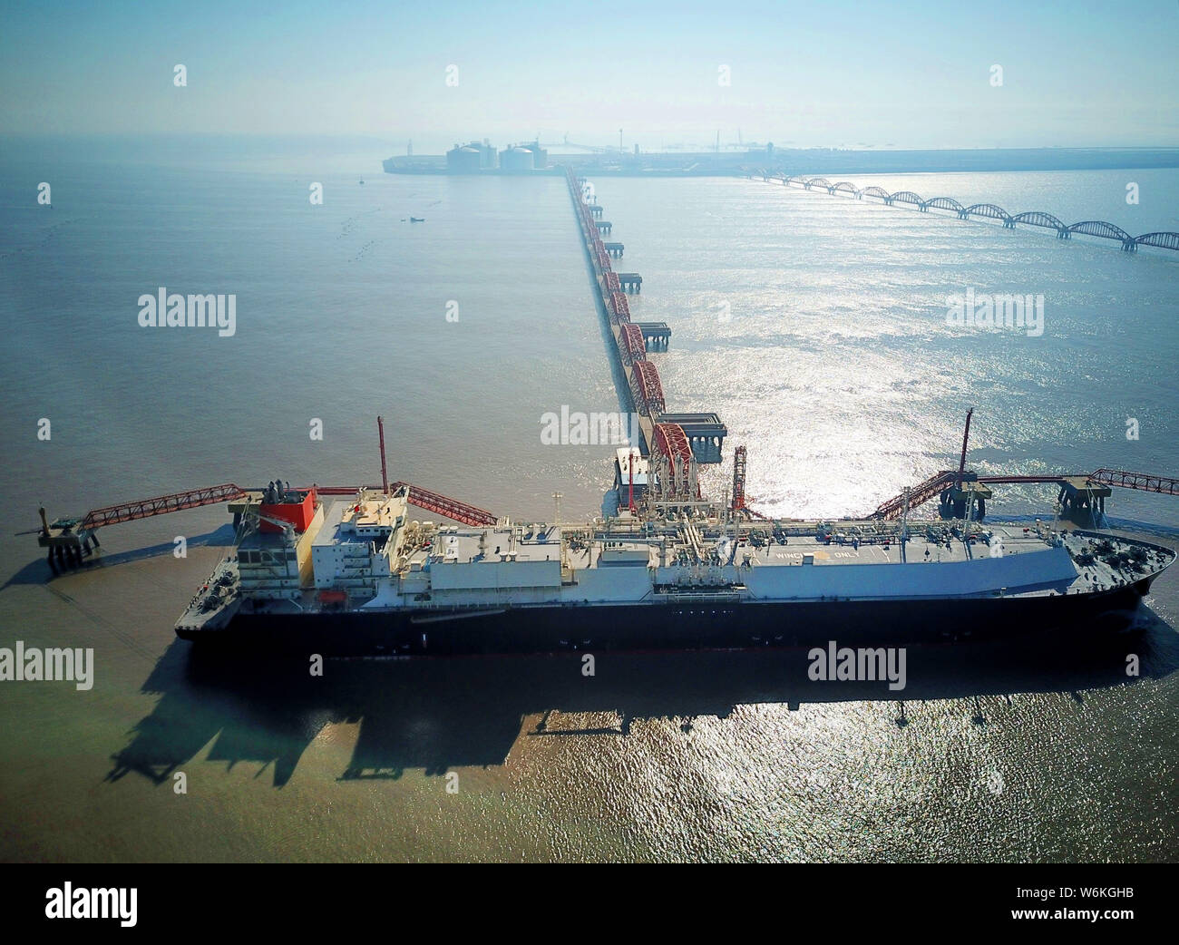 Aerial view of the Australian liquefied natural gas (LNG) boat ...