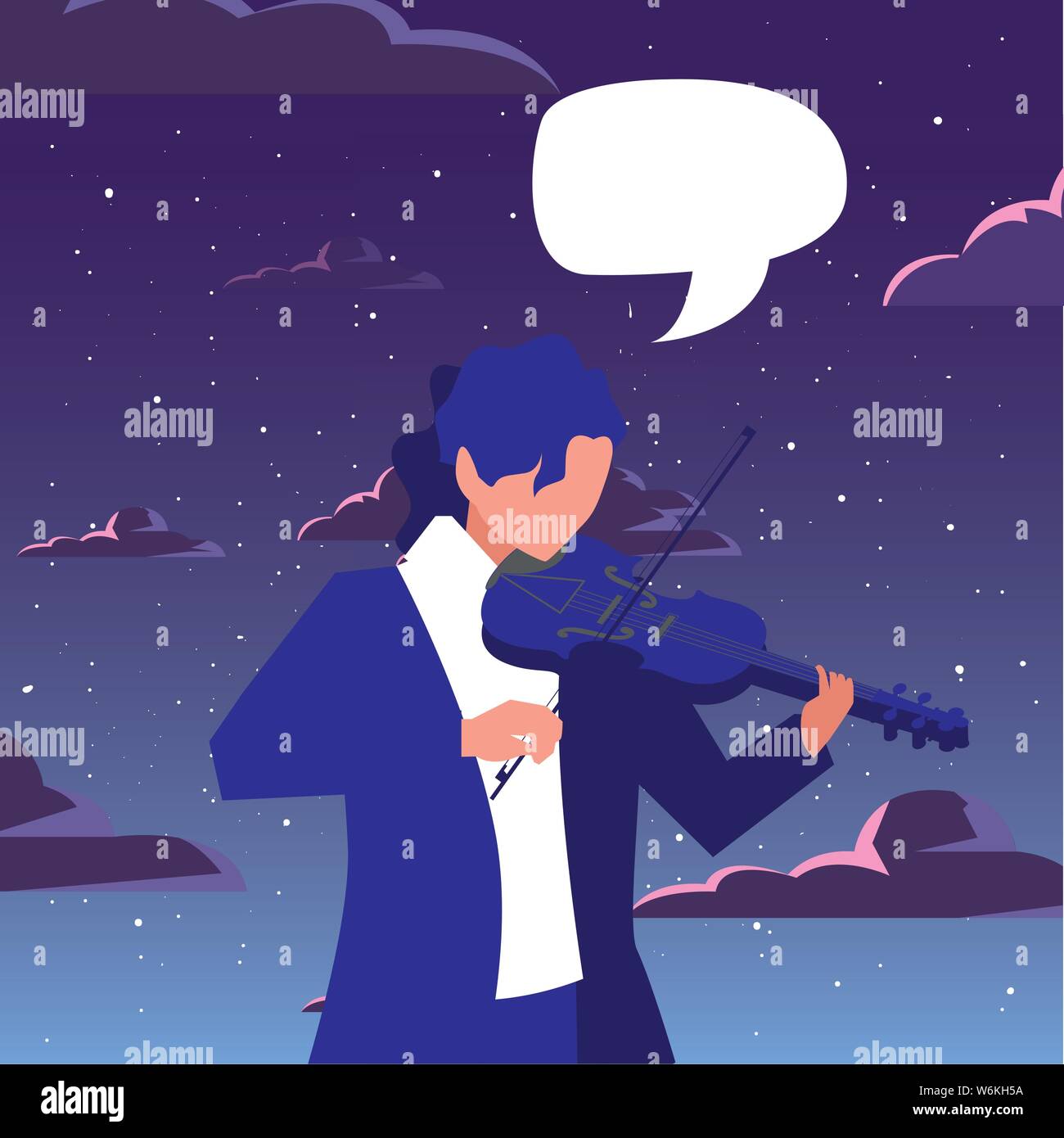 musician man violin playing music vector illustration Stock Vector ...