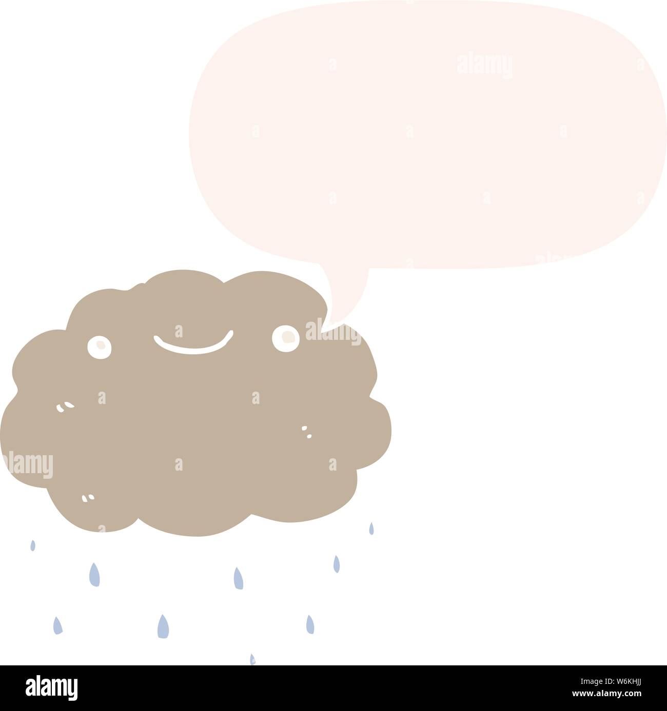 cartoon cloud with speech bubble in retro style Stock Vector Image ...