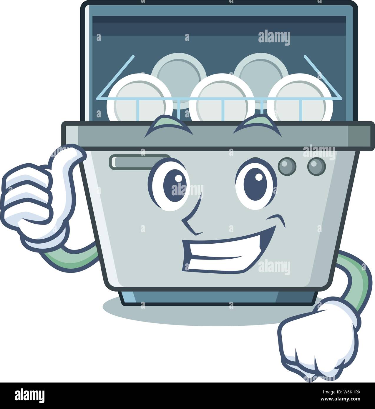 Thumbs up dishwasher machine isolated in the cartoon Stock Vector Image & Art - Alamy