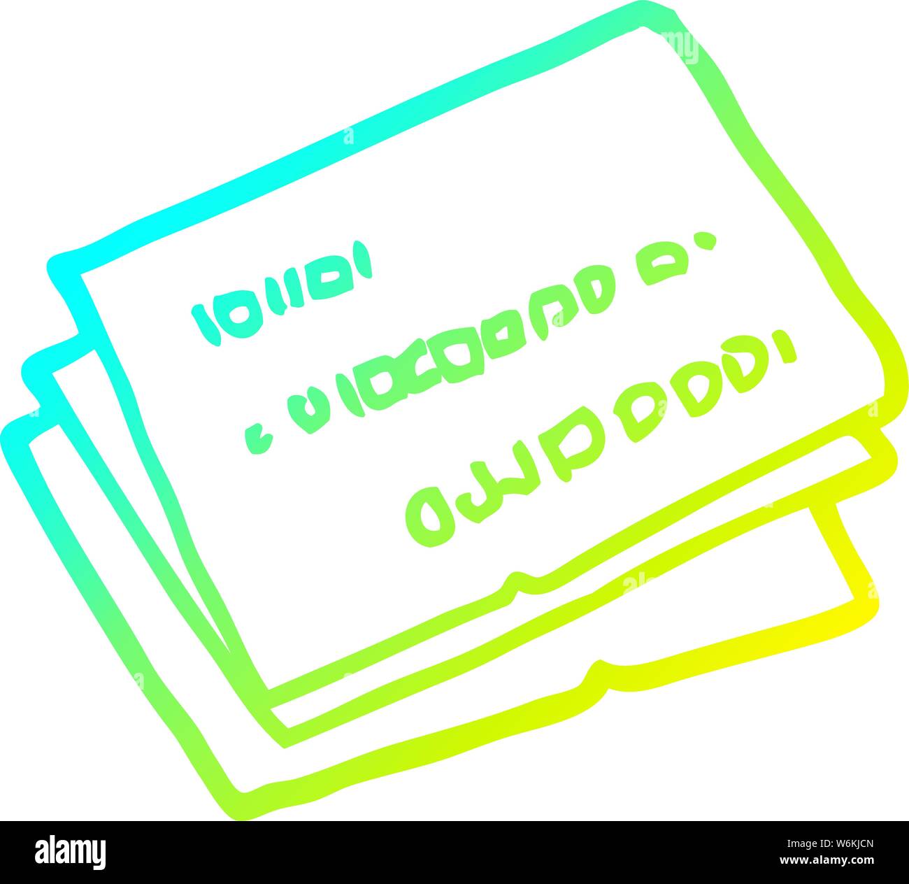 cold gradient line drawing of a old credit cards cartoon Stock Vector ...