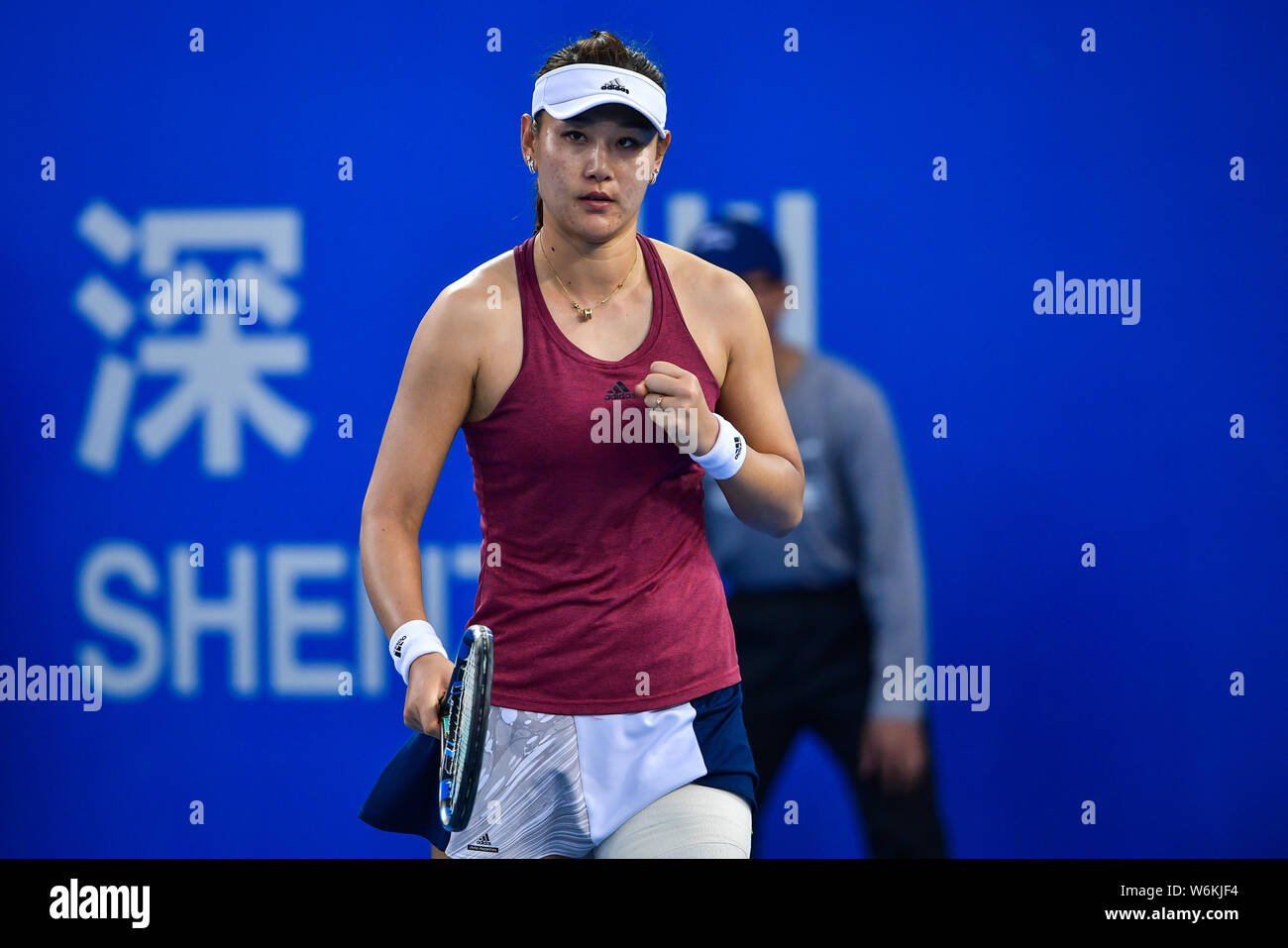 Duan Yingying of China reacts after scoring against Simona Halep of ...