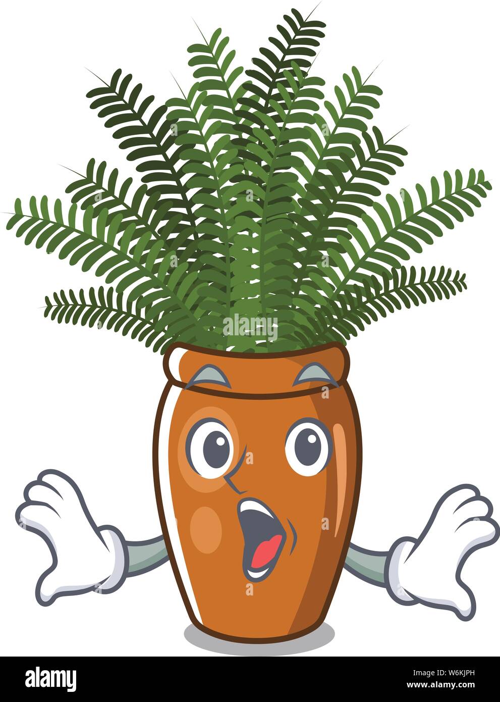 Surprised boston fern with the cartoon shape Stock Vector Image & Art ...