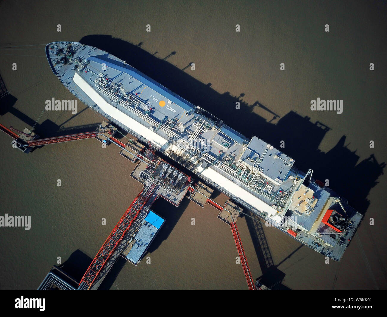 Aerial view of the Australian liquefied natural gas (LNG) boat ...