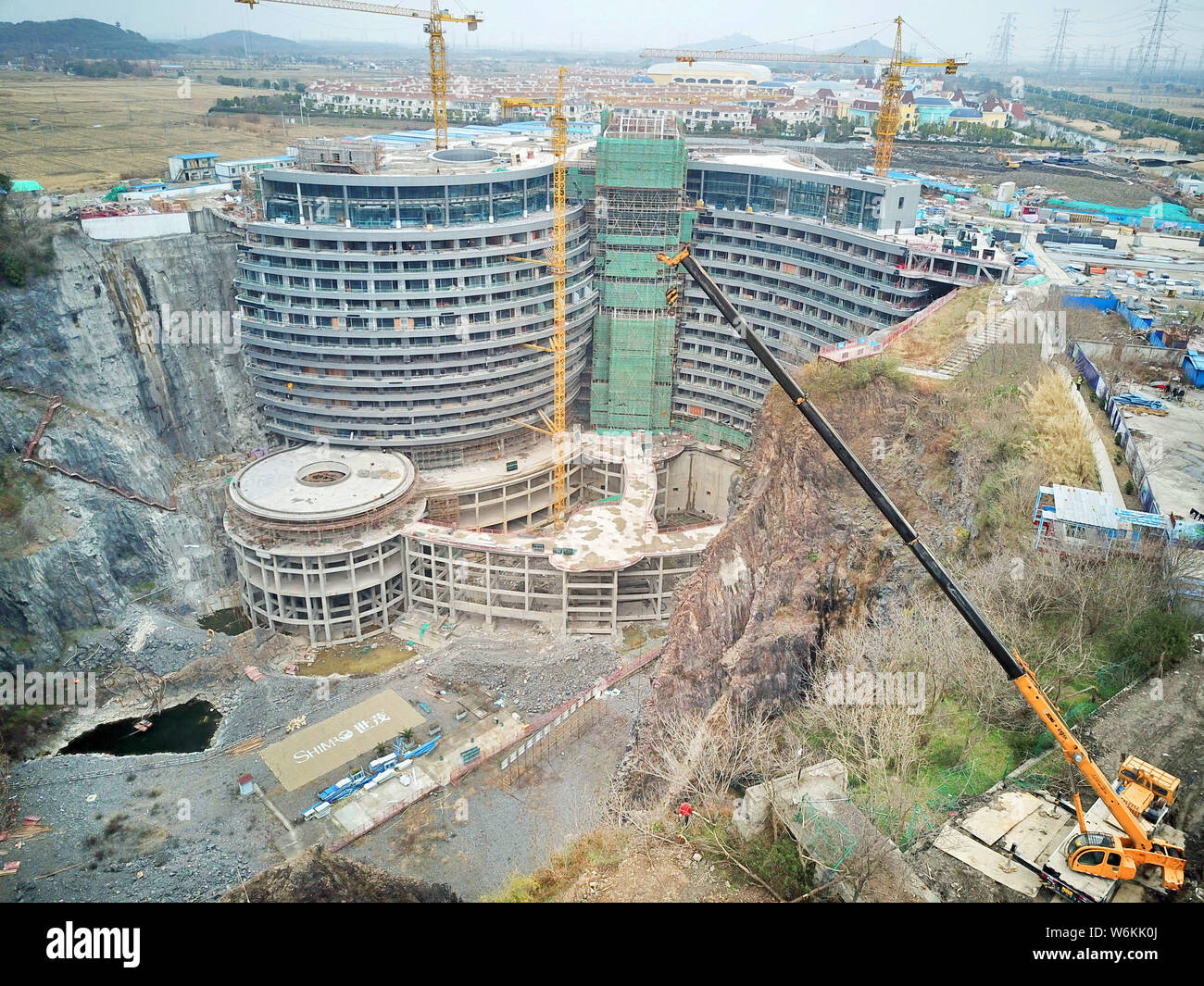 The five-star Shanghai Tianmashan Pit Hotel, also known as the Shimao ...