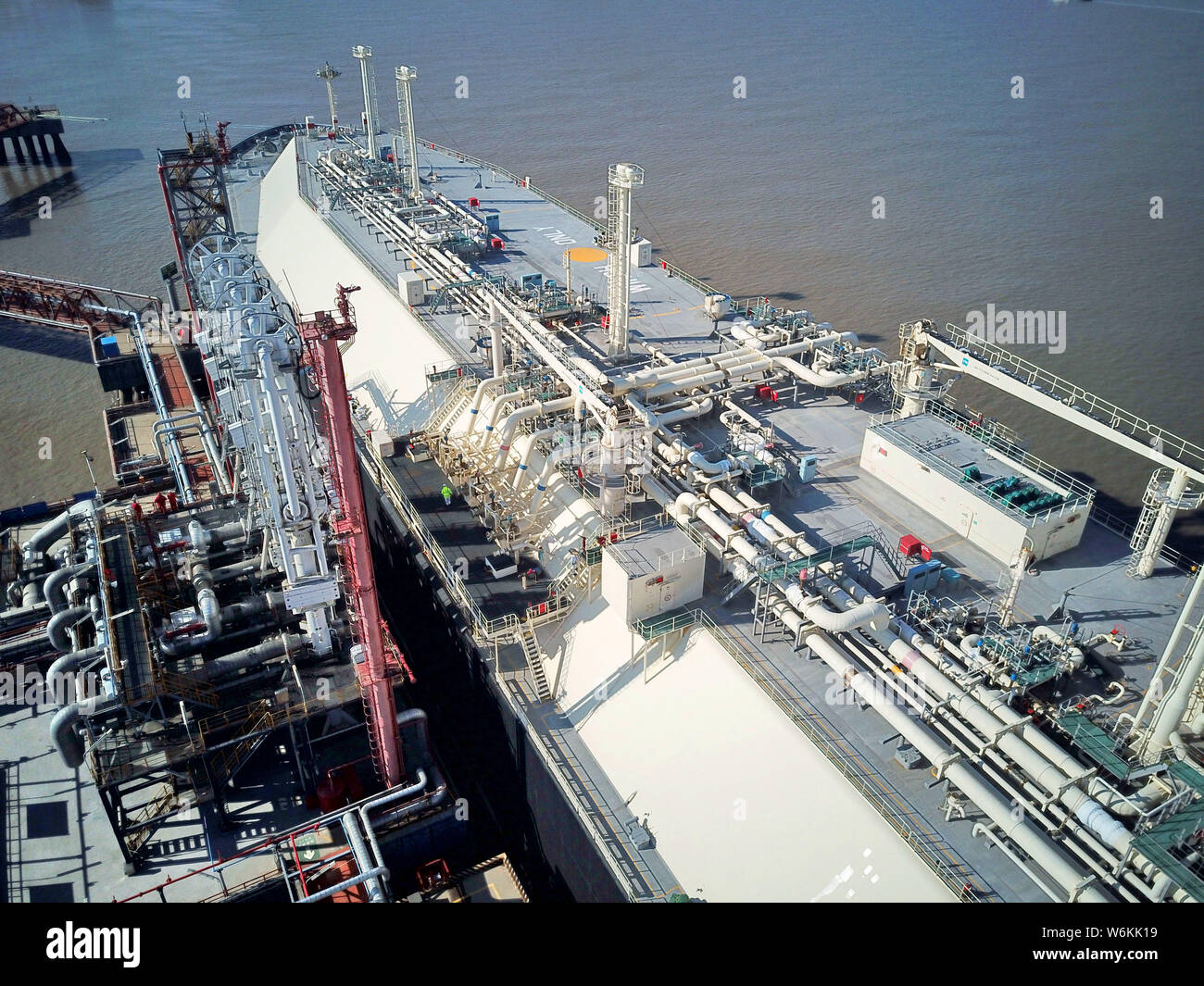 Aerial view of the Australian liquefied natural gas (LNG) boat ...
