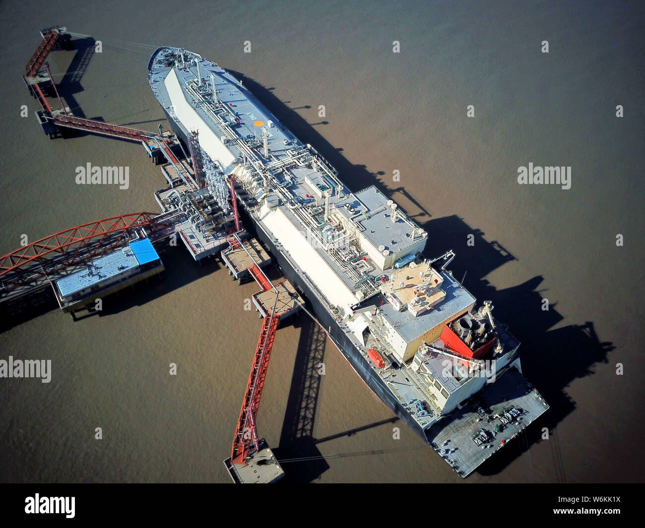 Aerial view of the Australian liquefied natural gas (LNG) boat ...