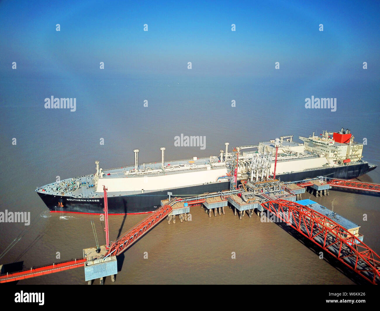 Aerial view of the Australian liquefied natural gas (LNG) boat ...