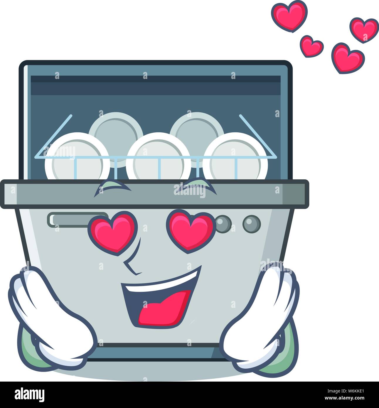 In love dishwasher machine with the character shape Stock Vector Image ...