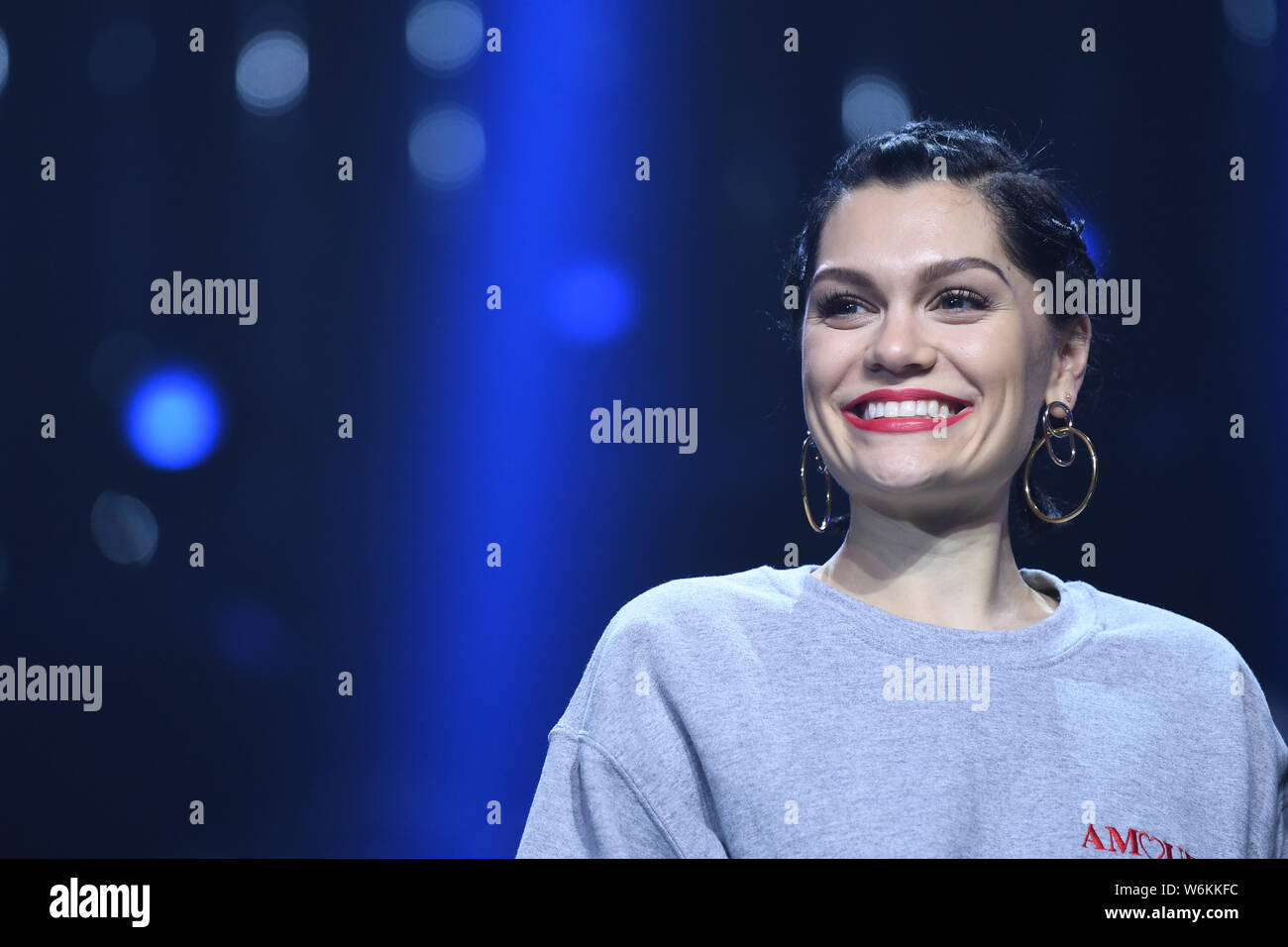 English singer and songwriter Jessie J attends a press conference for ...
