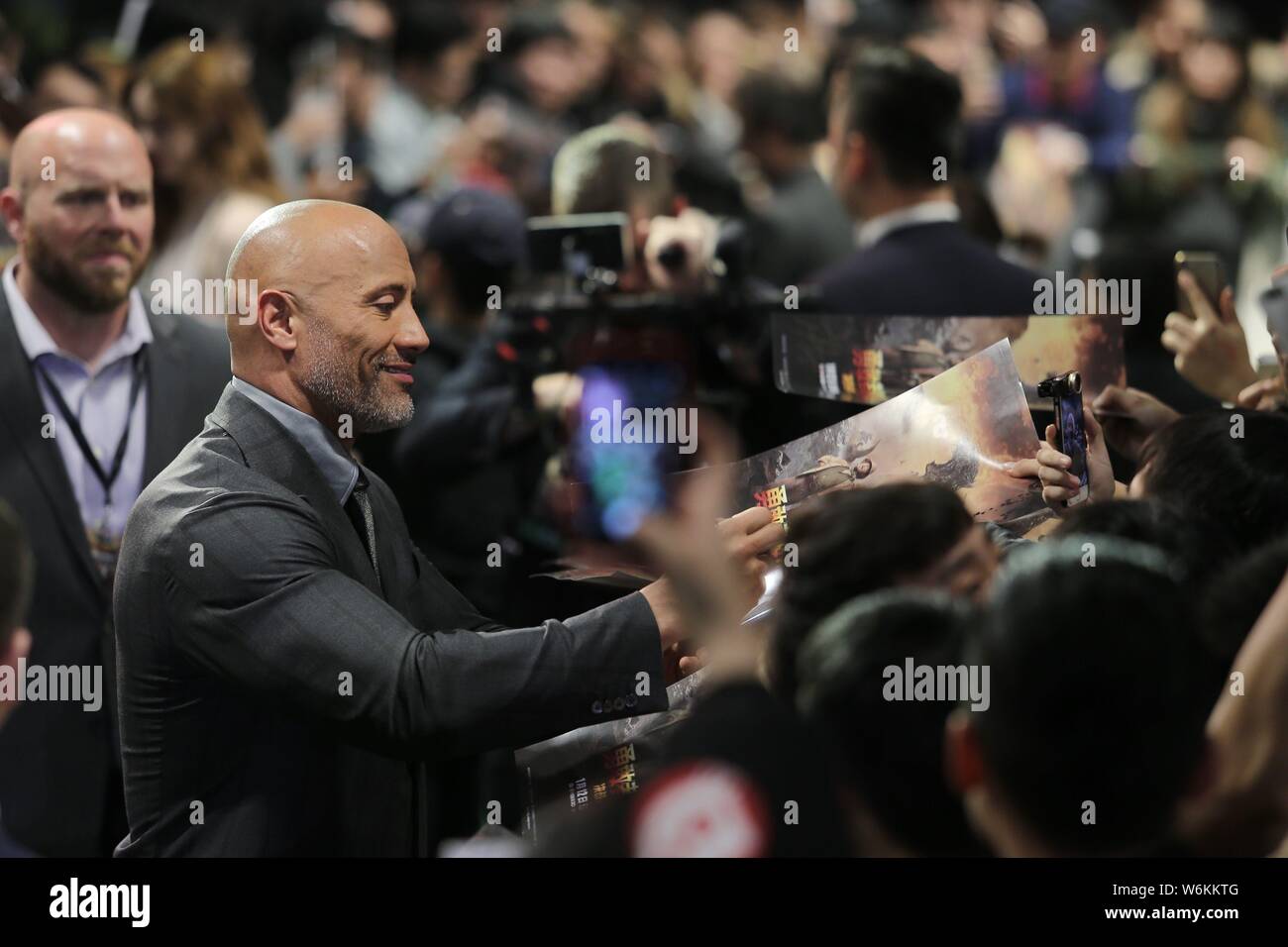 Dwayne johnson and fans hi-res stock photography and images - Alamy
