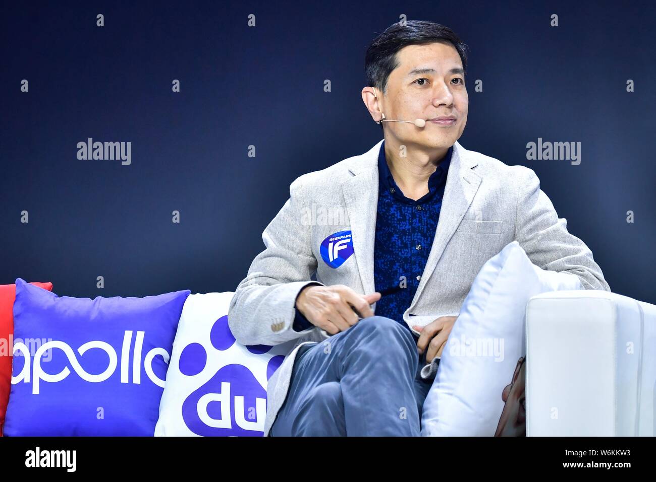 Robin Li Yanhong, Chairman and CEO of Baidu Inc., attends the 2018 ...