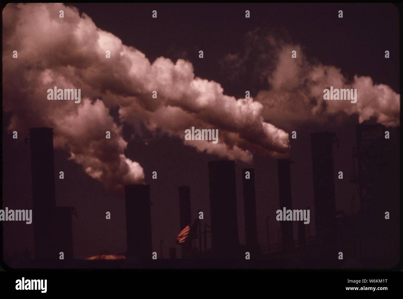 SMOKING CHIMNEYS OF FORD FOUNDRY IN BROOK PARK, JUST OUTSIDE CLEVELAND ...