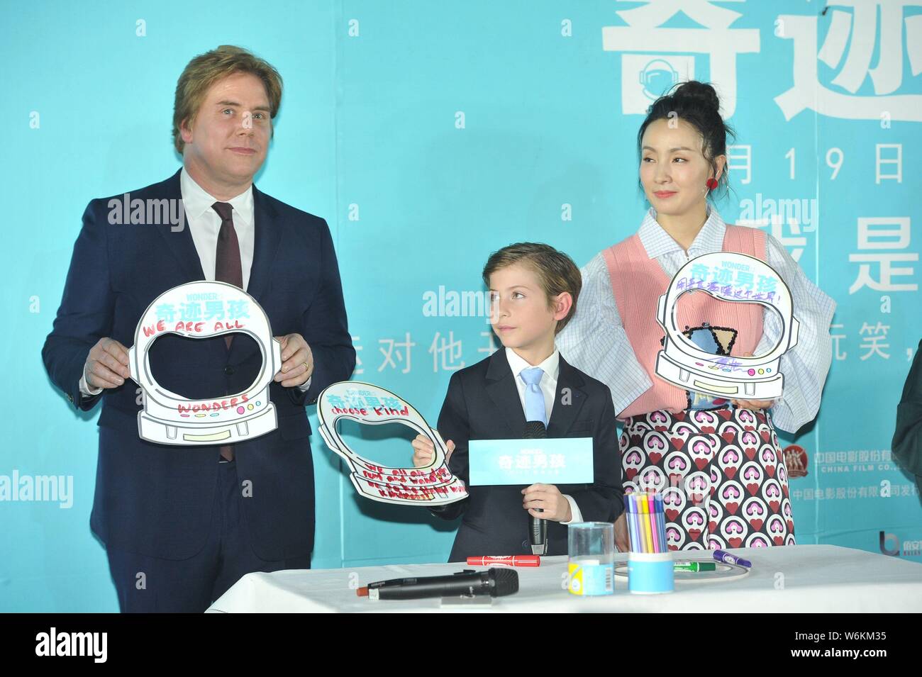 (From left) American novelist and film director Stephen Chbosky ...