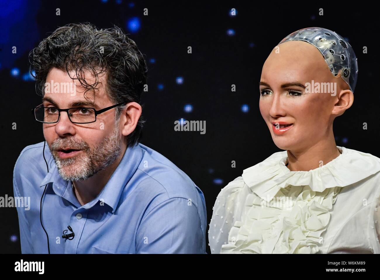 American roboticist David Franklin Hanson Jr., founder and Chief ...