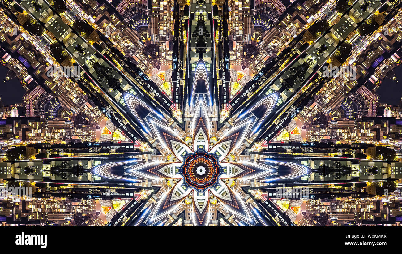 Panorama frame City photo looks like a space city Stock Photo - Alamy