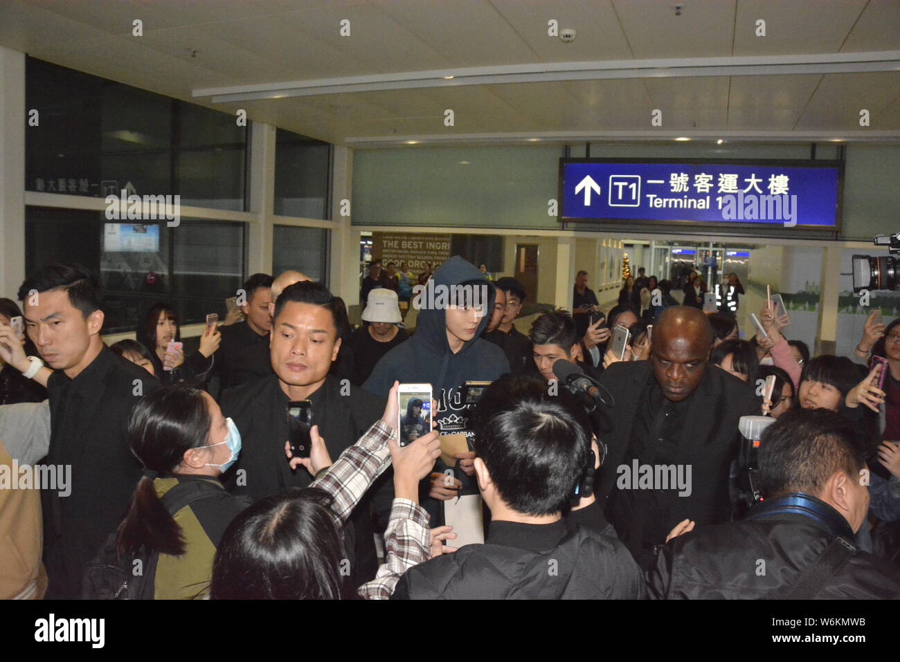 South Korean model and actor Nam Joo-hyuk is surrounded by a crowd of ...