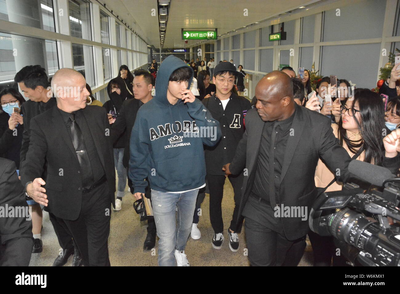 South Korean model and actor Nam Joo-hyuk is surrounded by a crowd of ...