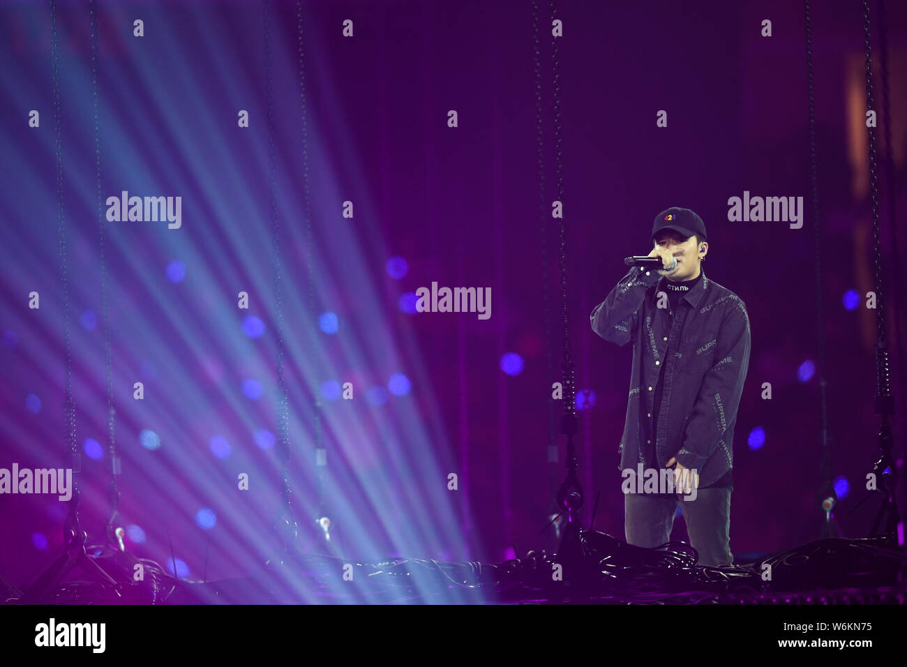 --FILE--Chinese rapper Wang Hao, better known as PG One, performs ...