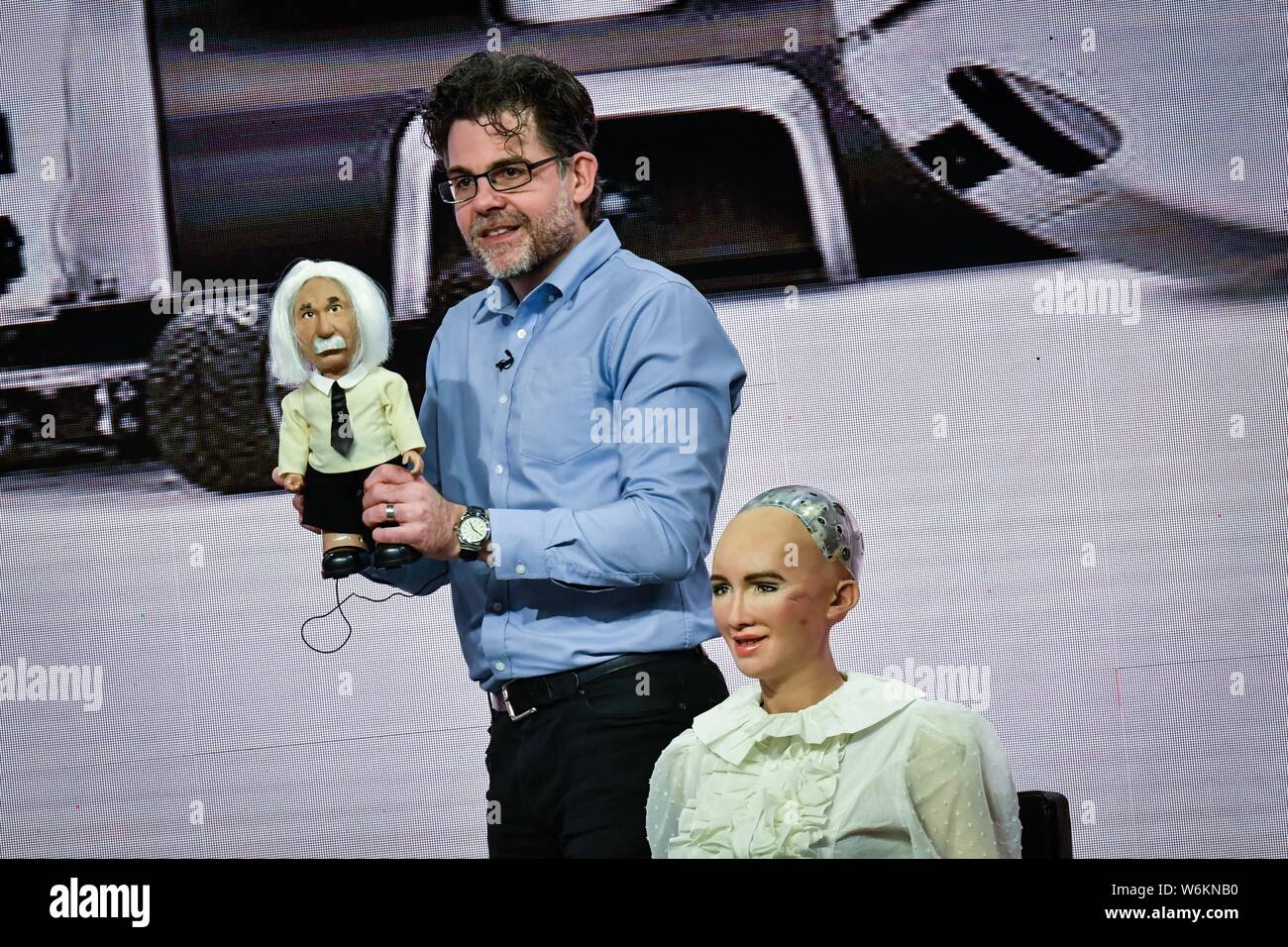 American roboticist David Franklin Hanson Jr., founder and Chief ...