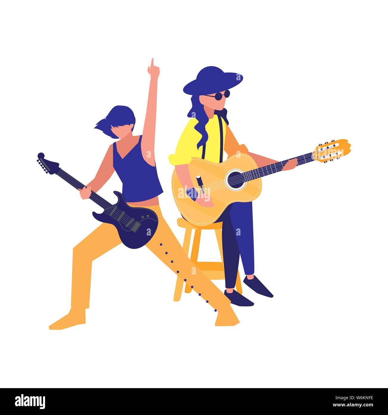 Two boy musicians Stock Vector Images - Alamy