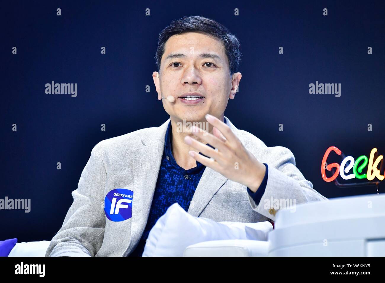 Robin Li Yanhong, Chairman and CEO of Baidu Inc., attends the 2018 ...