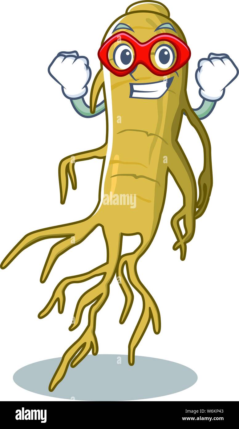 Super hero ginseng plants spread on stem character Stock Vector Image ...
