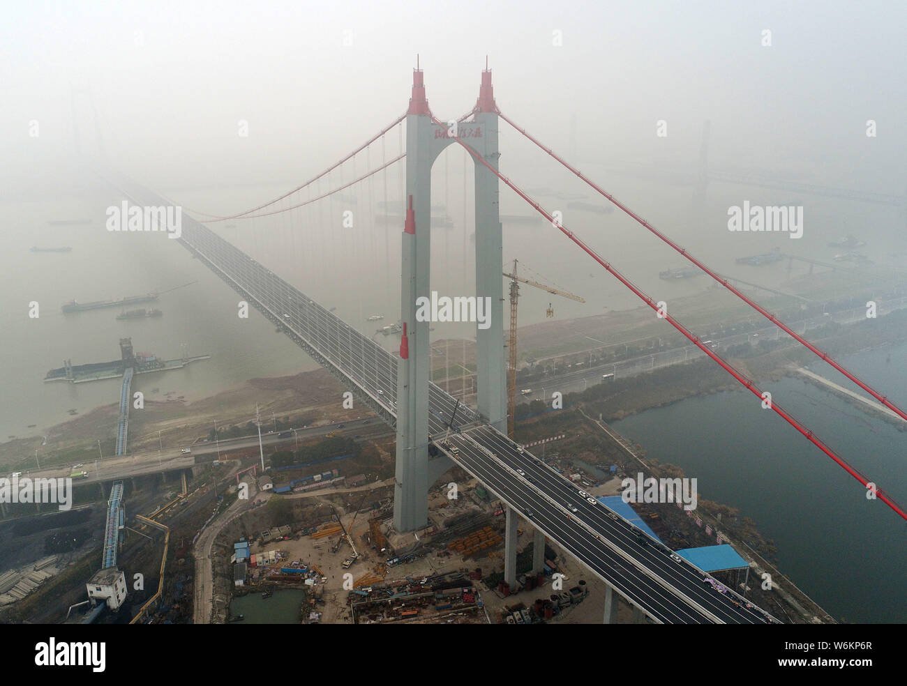 Aerial view of the construction site of the world's second and China's ...