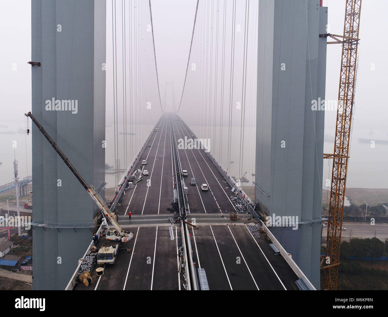 Aerial view of the construction site of the world's second and China's ...