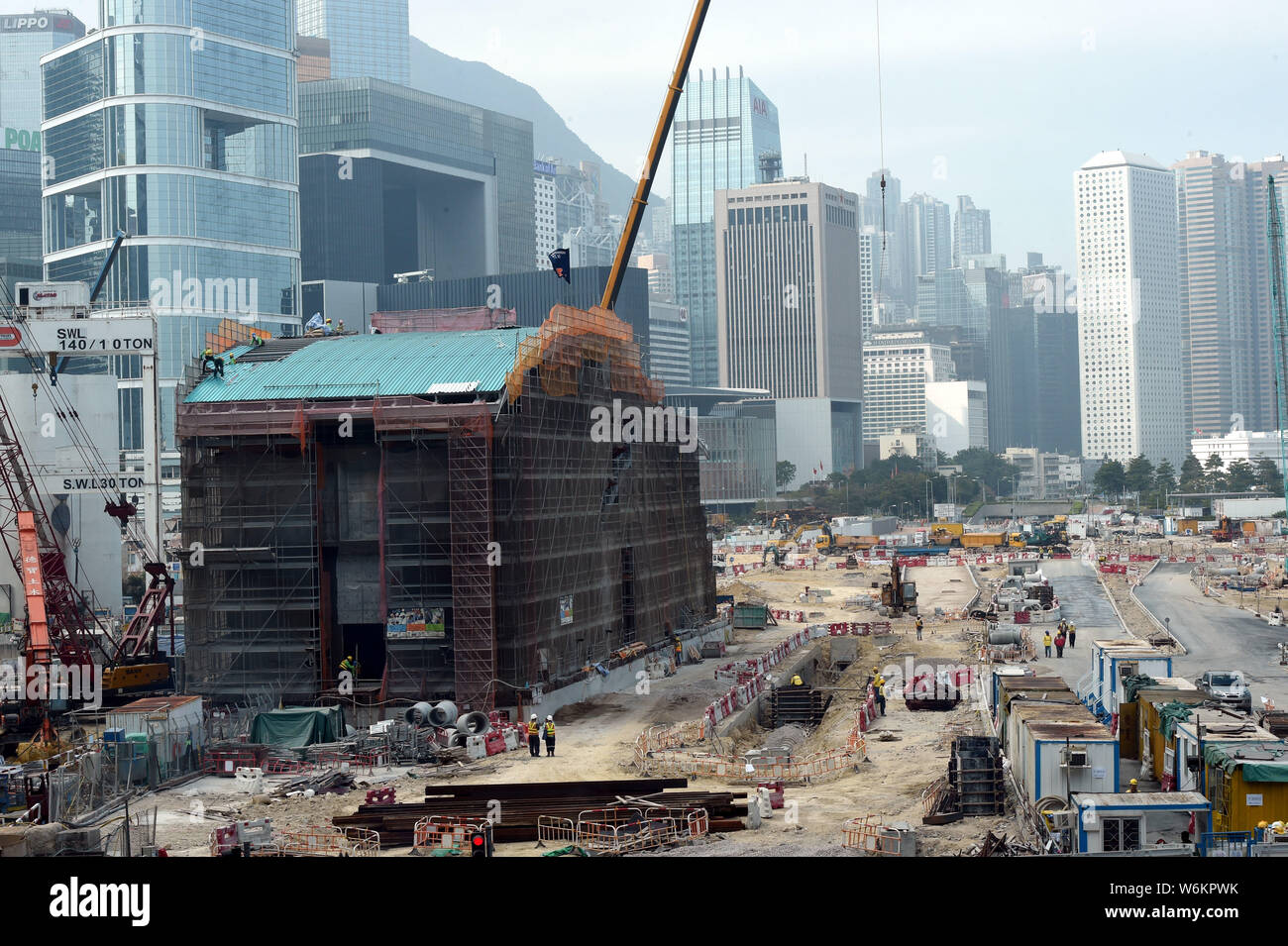 View of an MTR Corporation's construction site of Sha Tin to Central ...