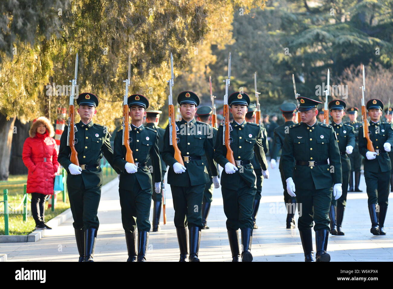 The Guard of Honor of the Chinese People's Liberation Army (PLA) take ...