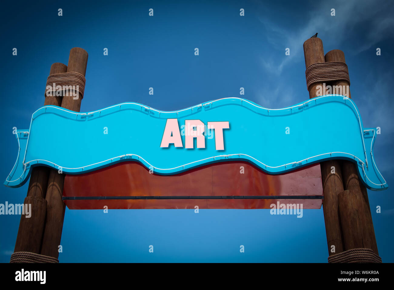 Street Sign the Direction Way to Art Stock Photo - Alamy