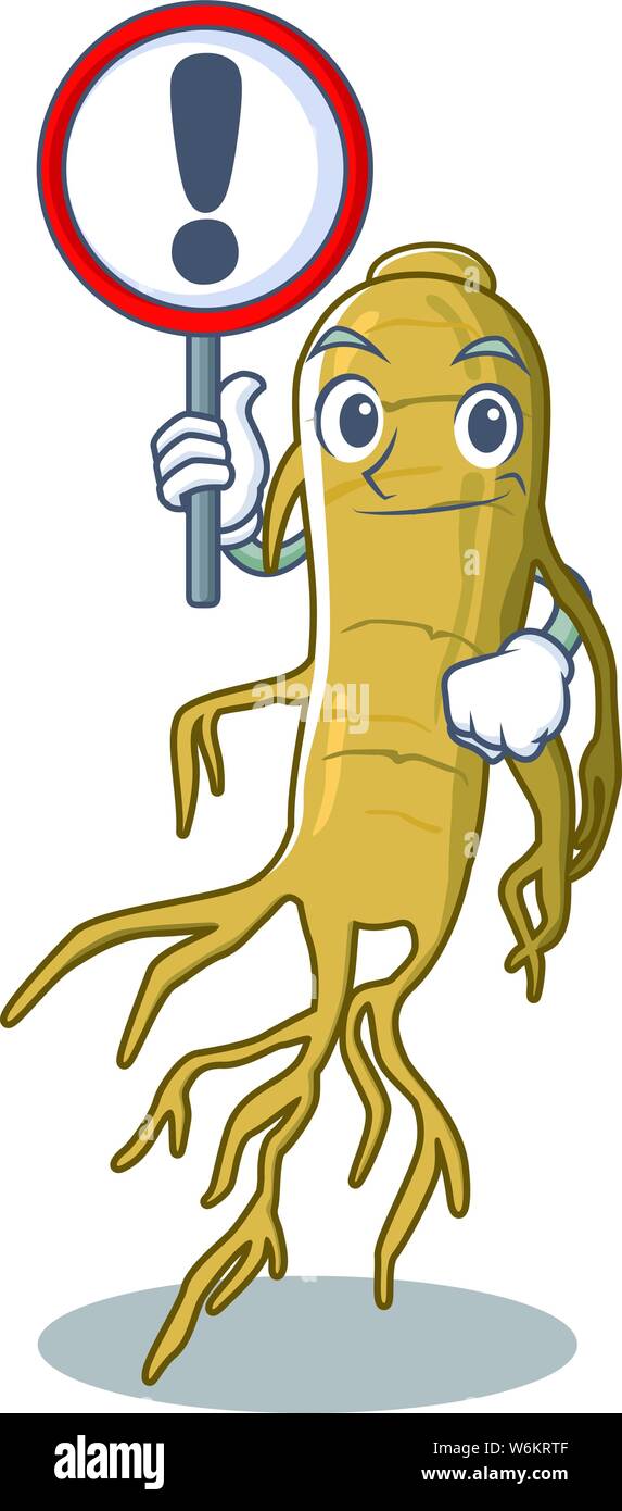 With sign ginseng isolated with in the cartoon Stock Vector Image & Art ...