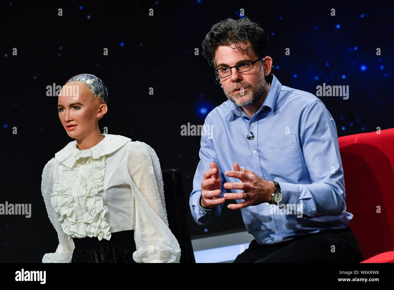 American roboticist David Franklin Hanson Jr., founder and Chief ...