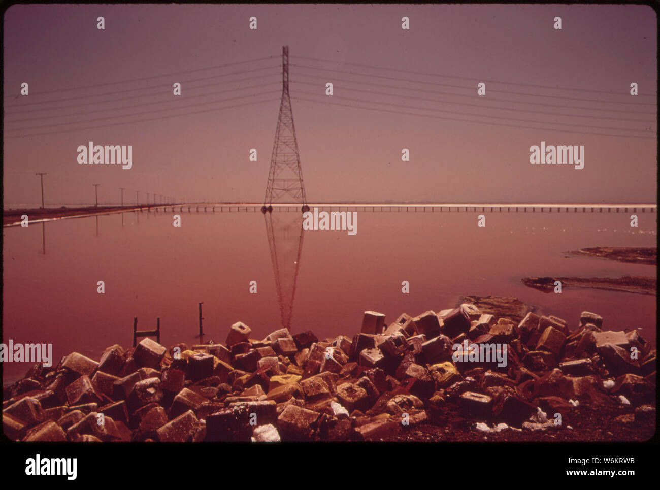 SUNSET ON THE LESLIE SALT PONDS Stock Photo - Alamy