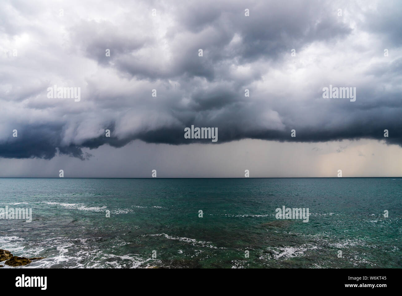 Montenegro, Spectacular storm front of dark dramatic sky with heavy ...