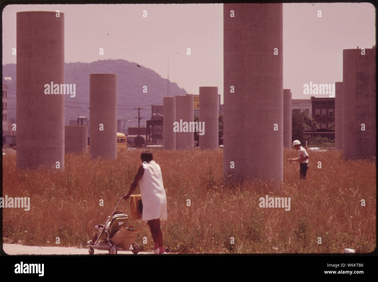 SUPPORTS FOR INTERSTATE 77 STAND IN SPACE CLEARED BY THE CHARLESTON ...