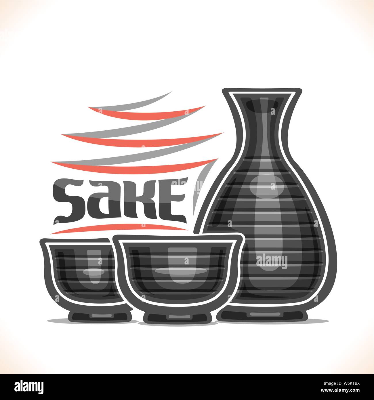 Vector illustration of alcohol drink Sake Stock Vector Image & Art - Alamy