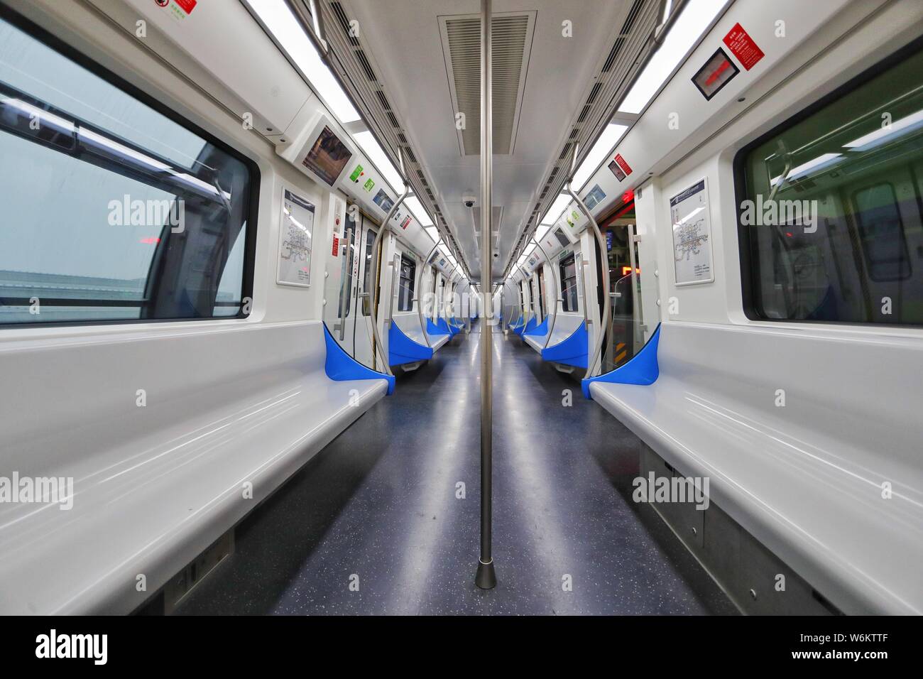 Interior view of a subway station on China's first fully automated ...