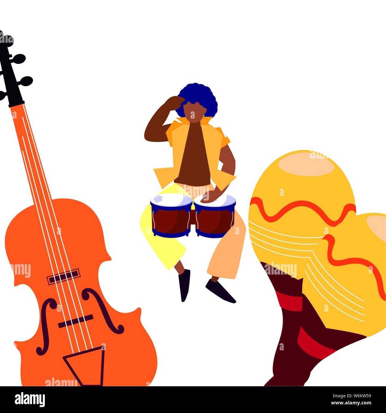 musician man playing instruments music vector illustration Stock Vector ...