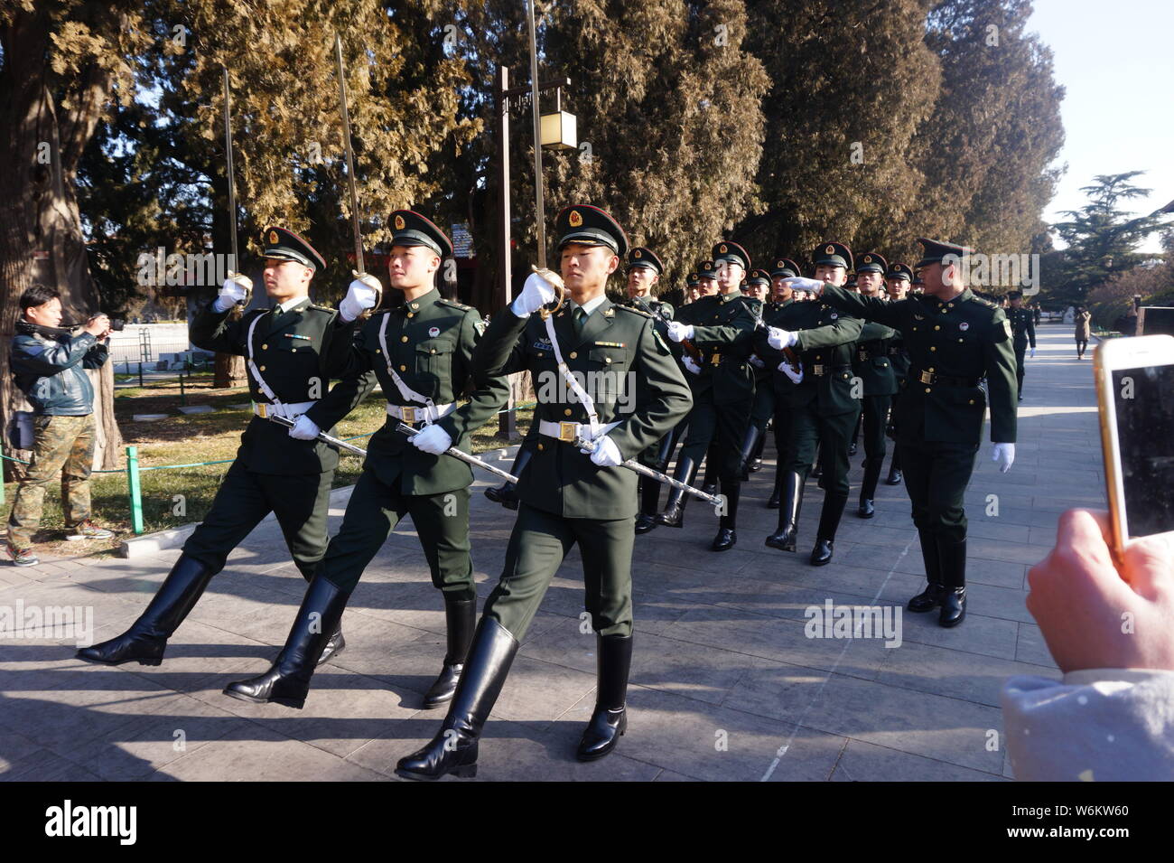 The Guard of Honor of the Chinese People's Liberation Army (PLA) take ...