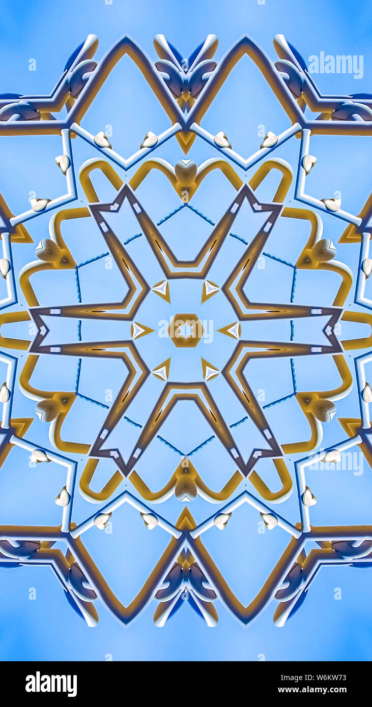 Vertical Complex design pattern with metal beams in star Stock Photo ...