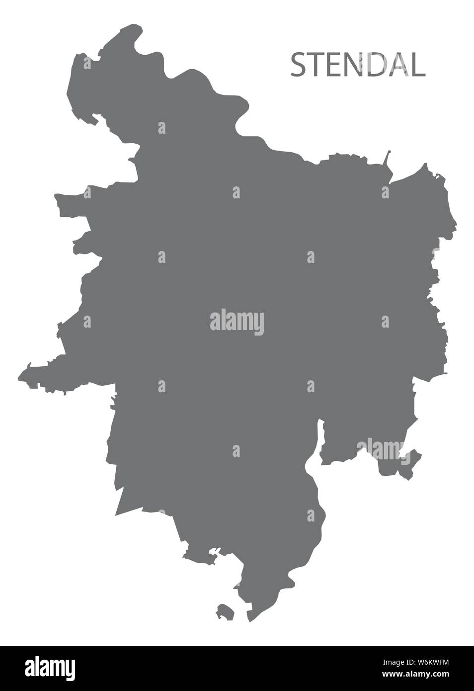 Stendal grey county map of Saxony Anhalt Germany DE Stock Vector Image ...