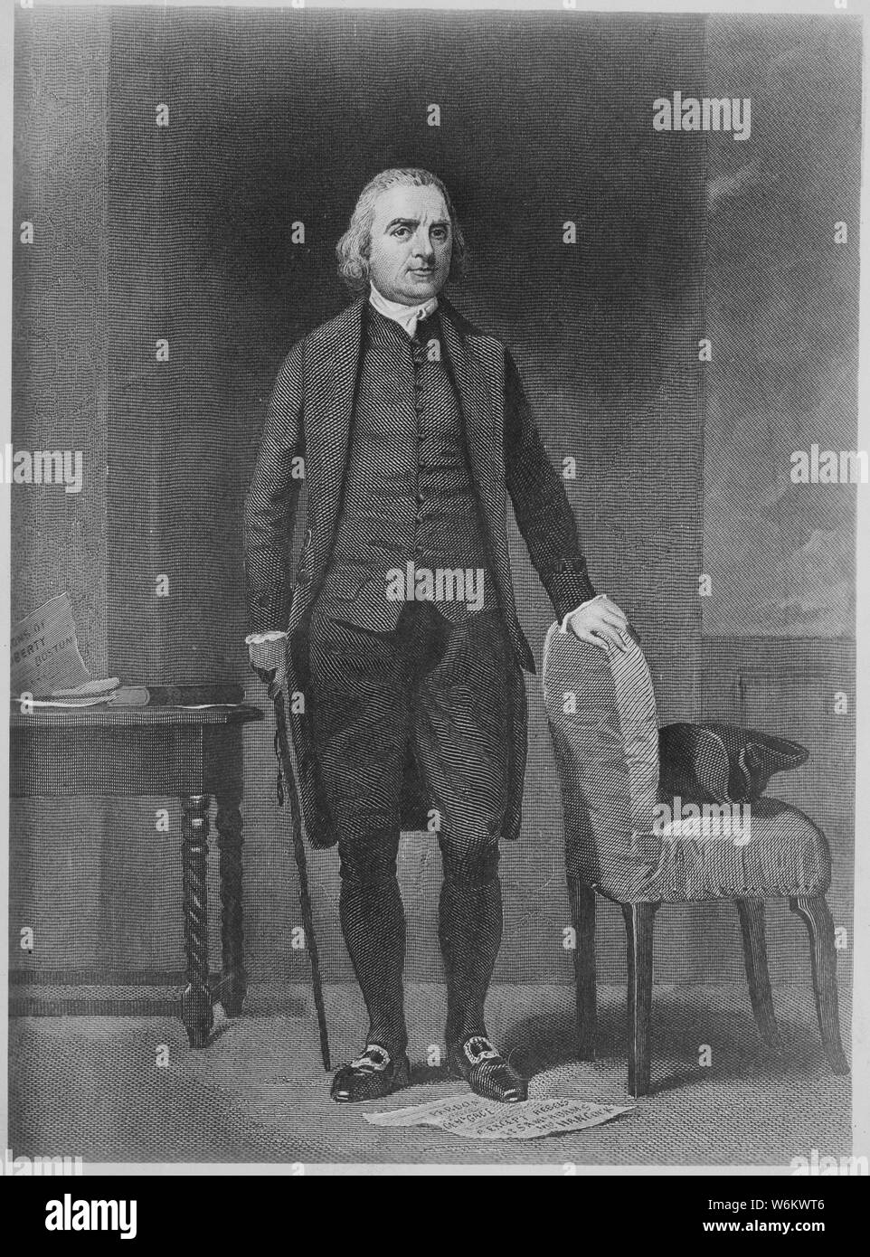Samuel Adams. Copy of engraving after Alonzo Chappel, published 1858 ...