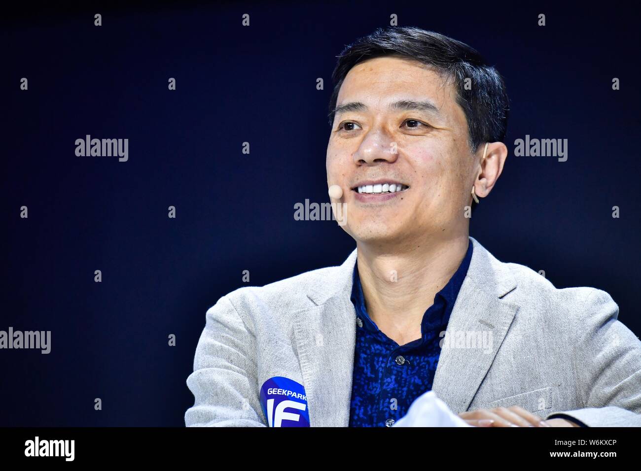 Robin Li Yanhong, Chairman and CEO of Baidu Inc., attends the 2018 GeekPark Innovation Festival ...
