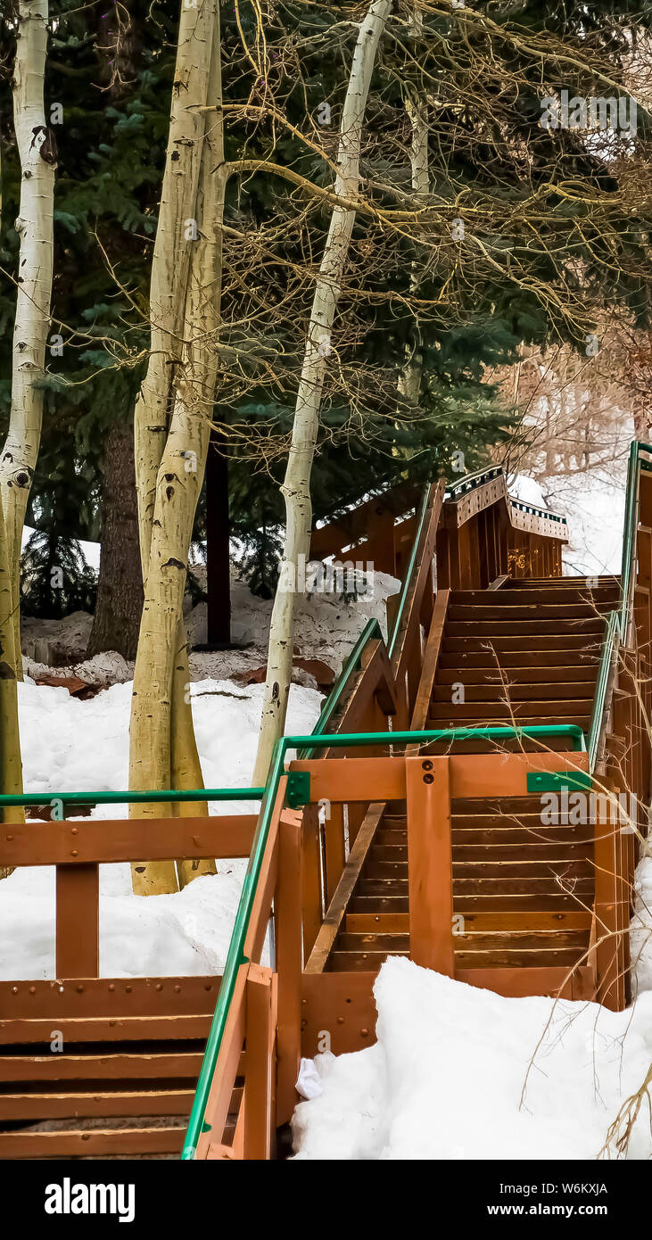 Close up snow on stairs hi-res stock photography and images - Alamy