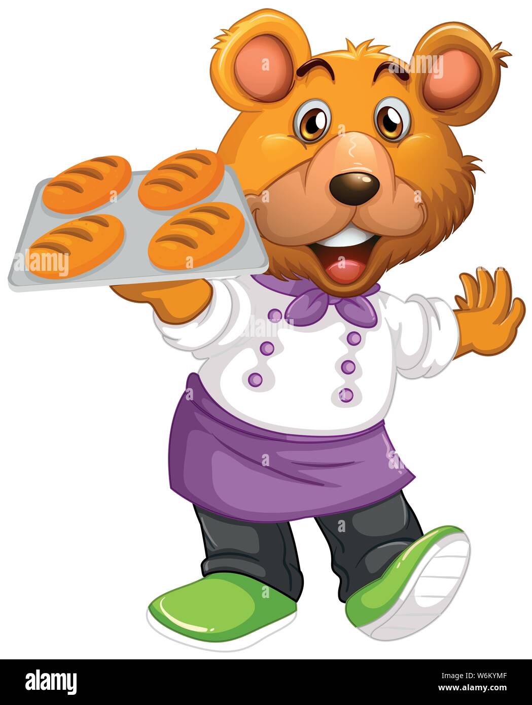 Cute bear in human-like pose isolated illustration Stock Vector Image ...